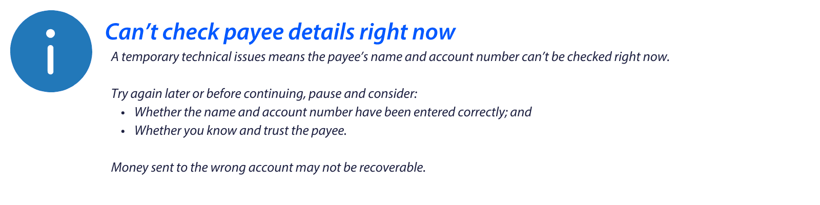 Confirmation of Payee